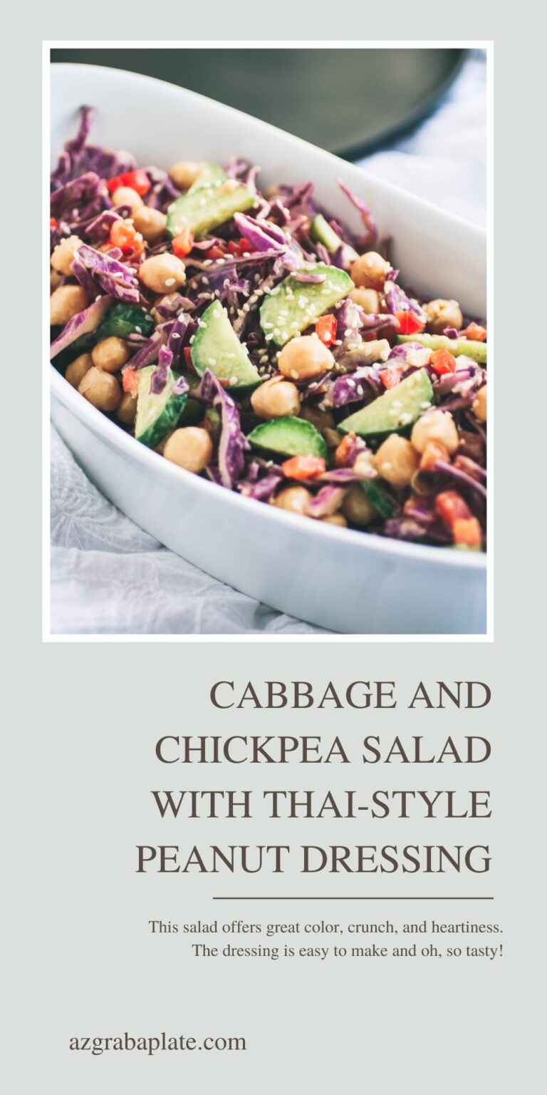 Cabbage and Chickpea Salad in Thai-Style Peanut Dressing