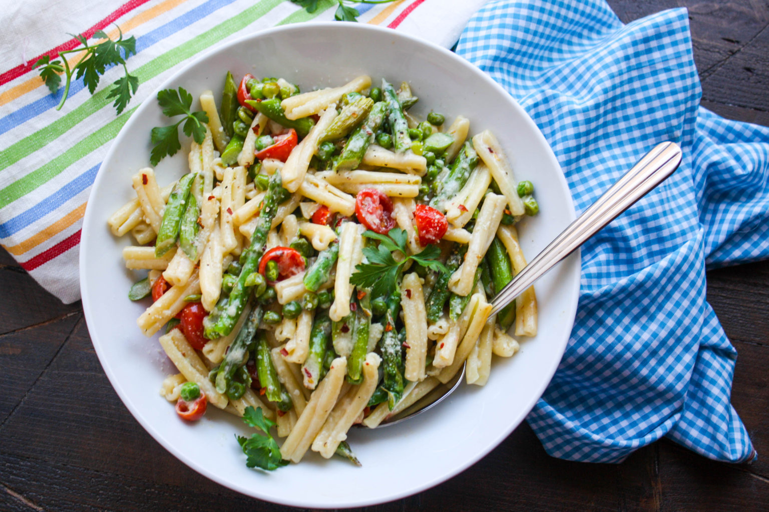 Pasta Primavera in Light Cream Sauce