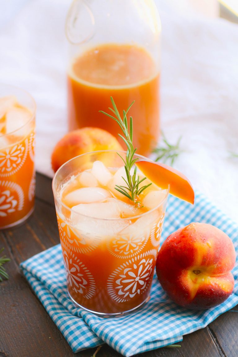 Peach-Rosemary Agua Fresca is a delightful drink for the season