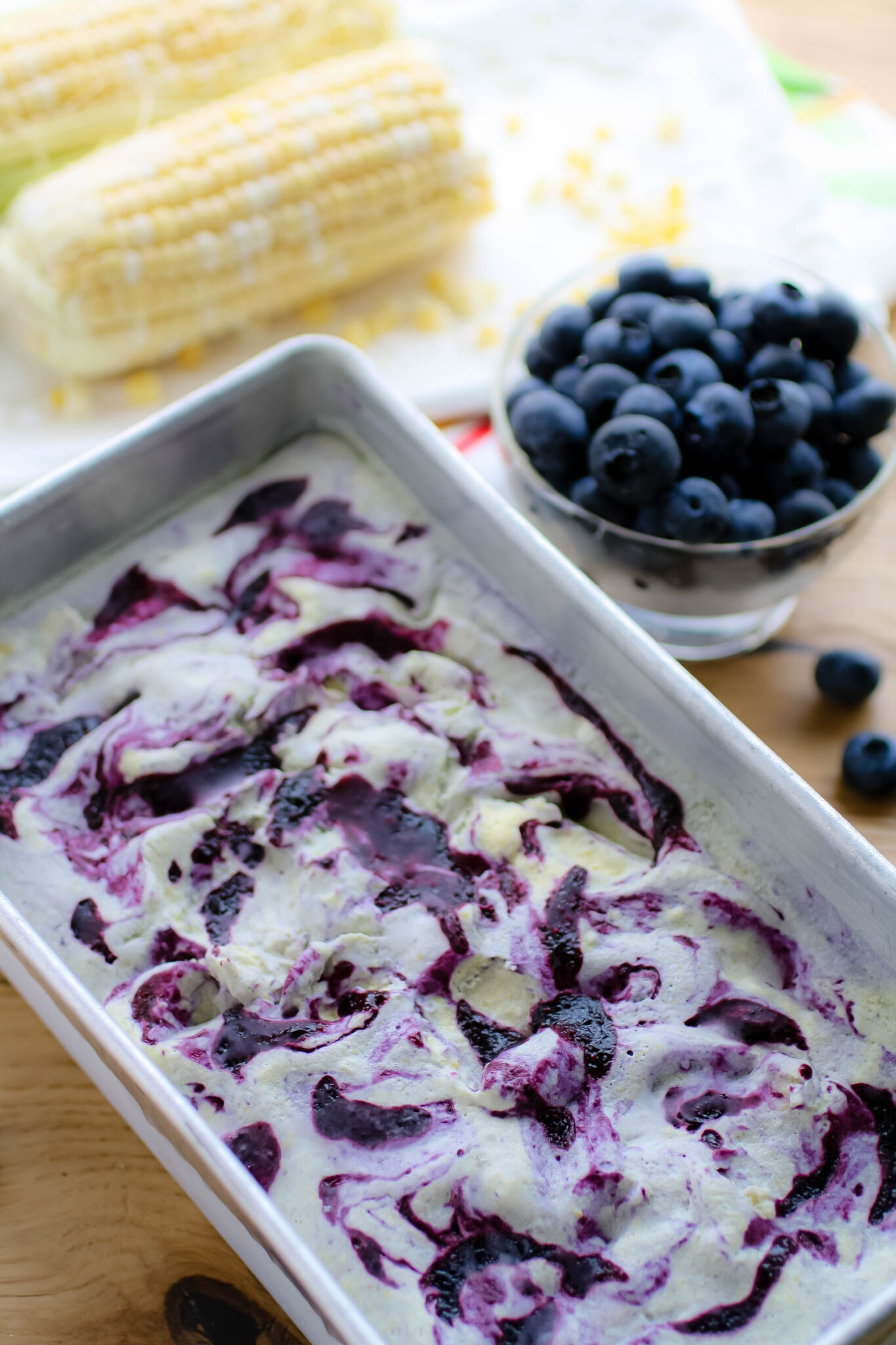 Sweet Corn and Blueberry Ice Cream