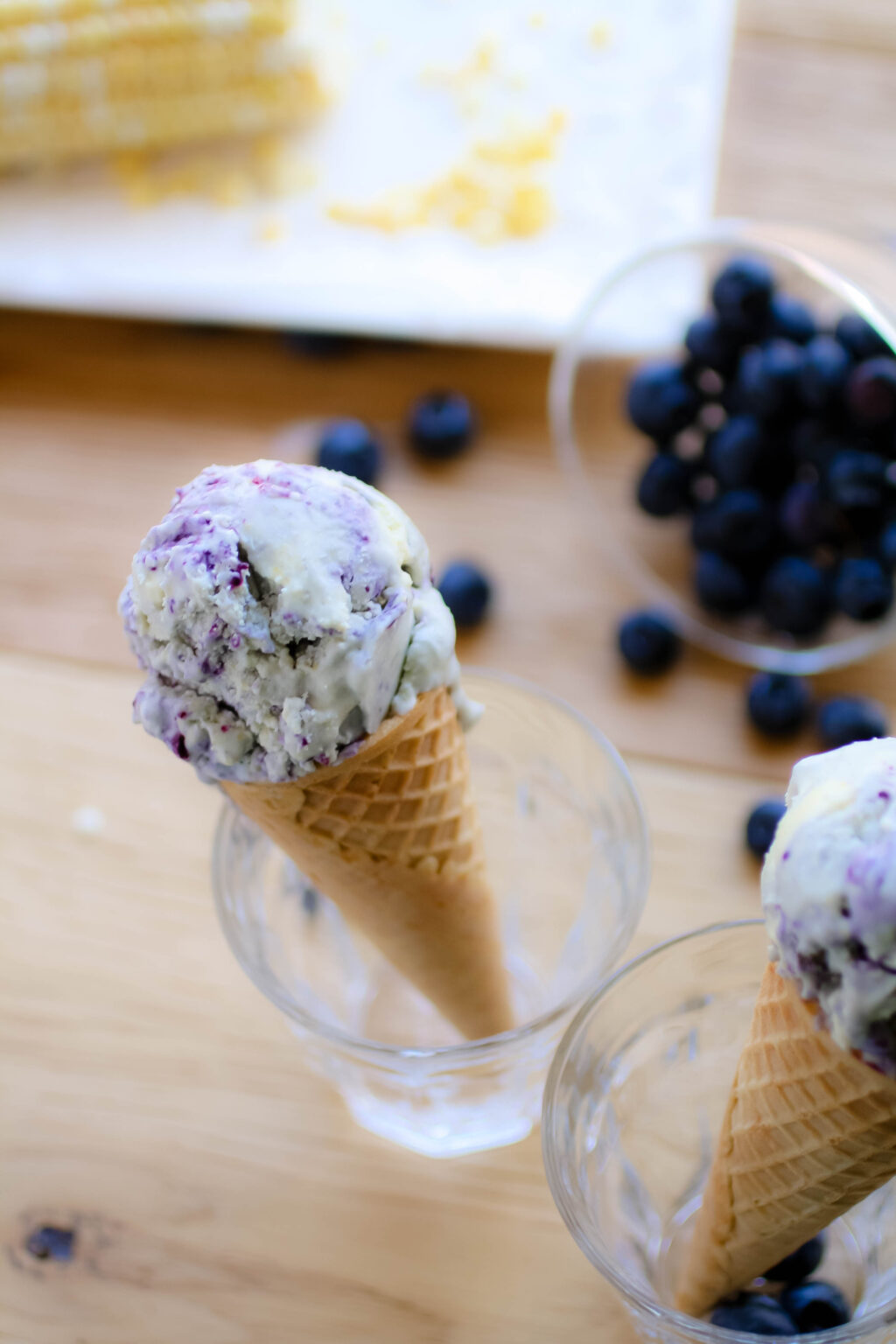 Sweet Corn and Blueberry Ice Cream