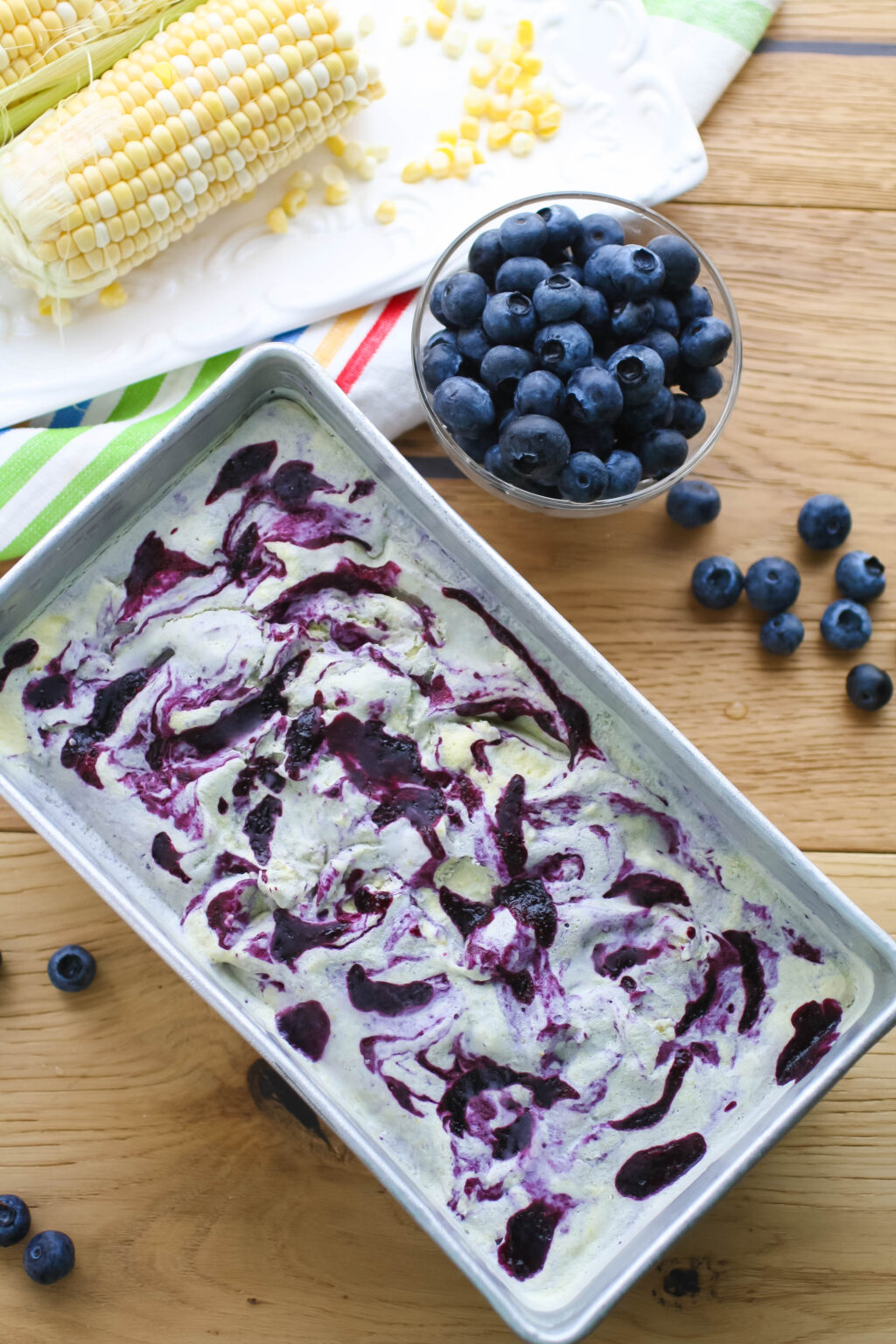 Sweet Corn and Blueberry Ice Cream
