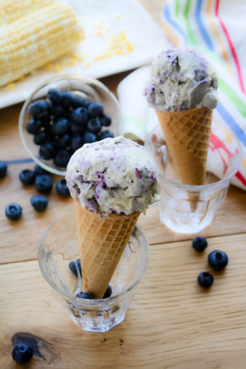 Sweet Corn and Blueberry Ice Cream