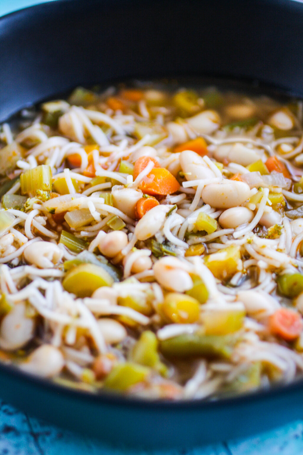 Vegetable and Bean Soup with Pasta